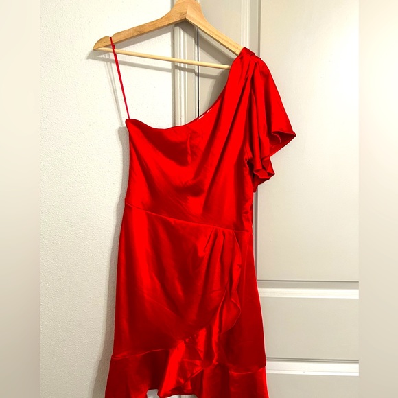 Dresses | Gorgeous Elegant Red Half Shoulder Dress | Poshmark
